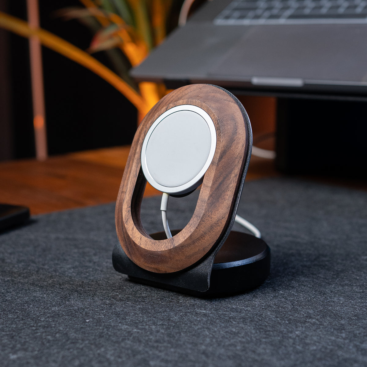 Wood MagSafe wireless charging stand