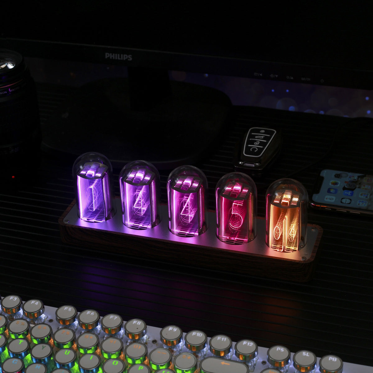 Nixie LED Tube Clock, With RGB | 5 Tube versions