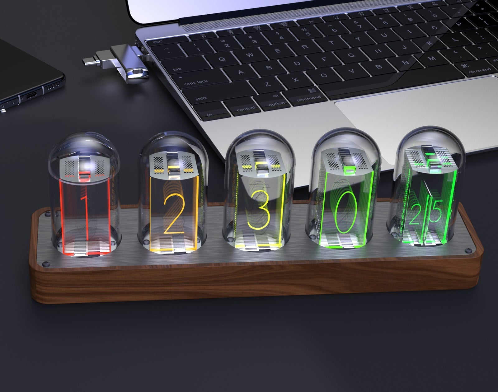 Nixie LED Tube Clock, With RGB | 5 Tube versions